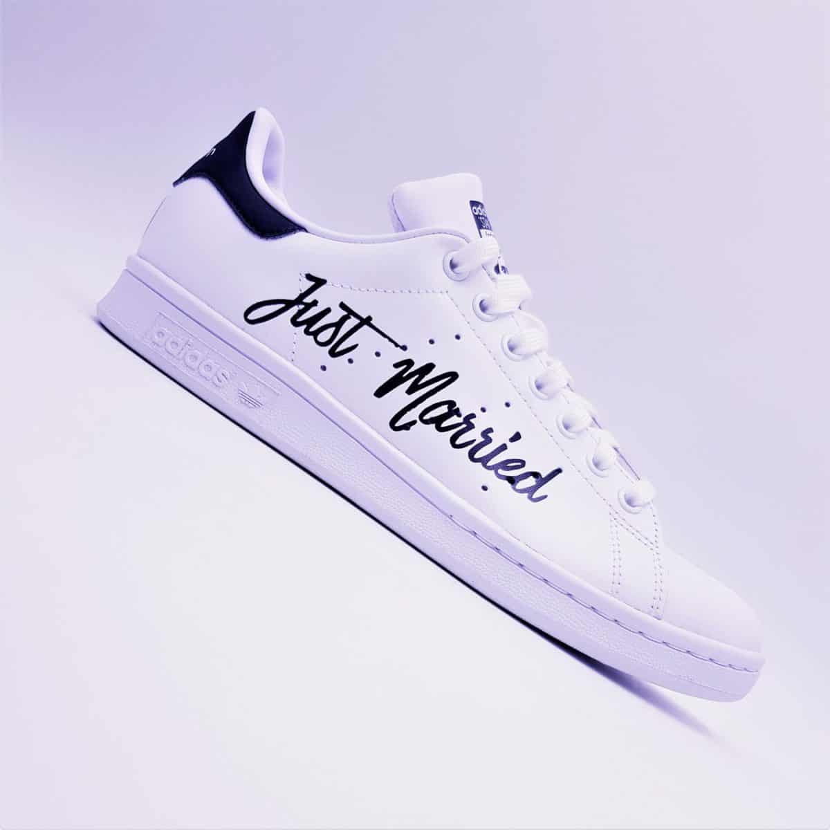 Couple 2 Adidas Stan Smith Just Married - Double G Customs