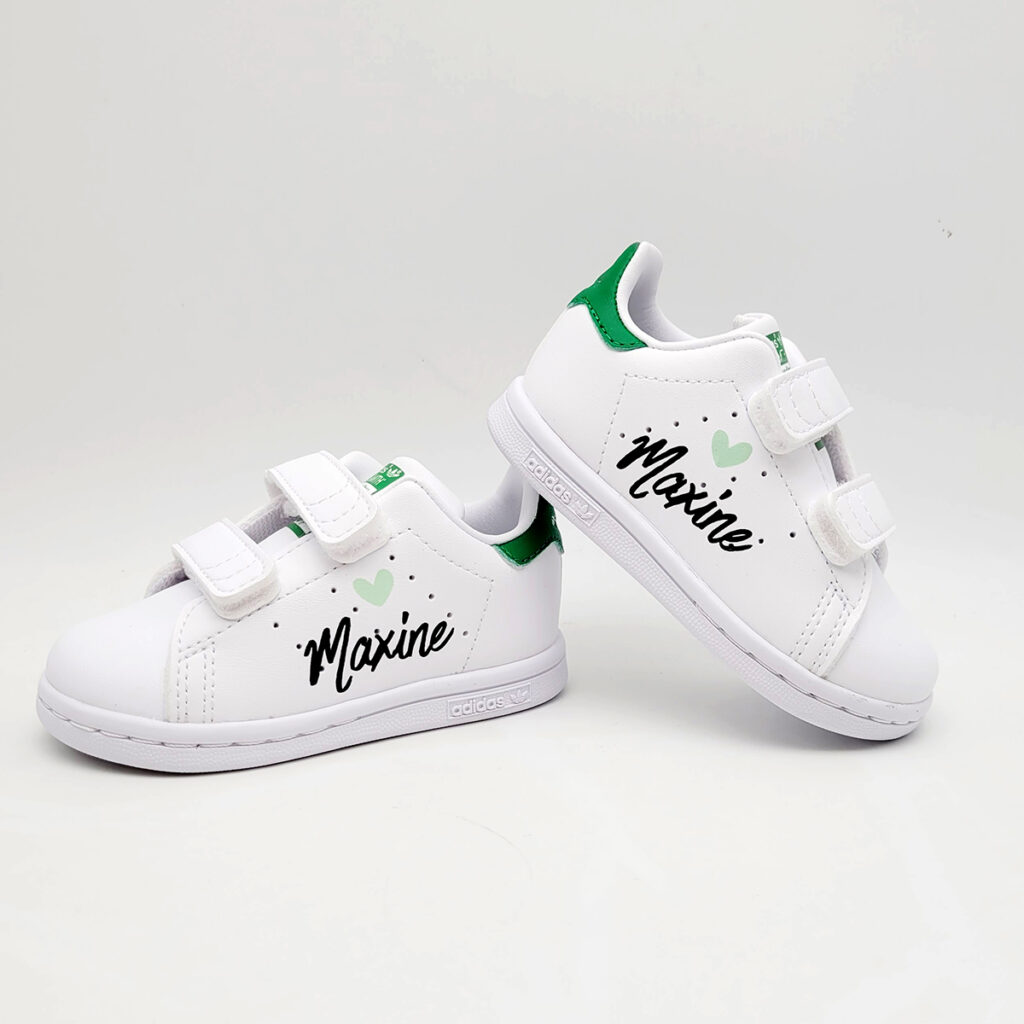 DUO Adidas Stan Smith Papa et mini coeur - Double G Customs - Custom ...